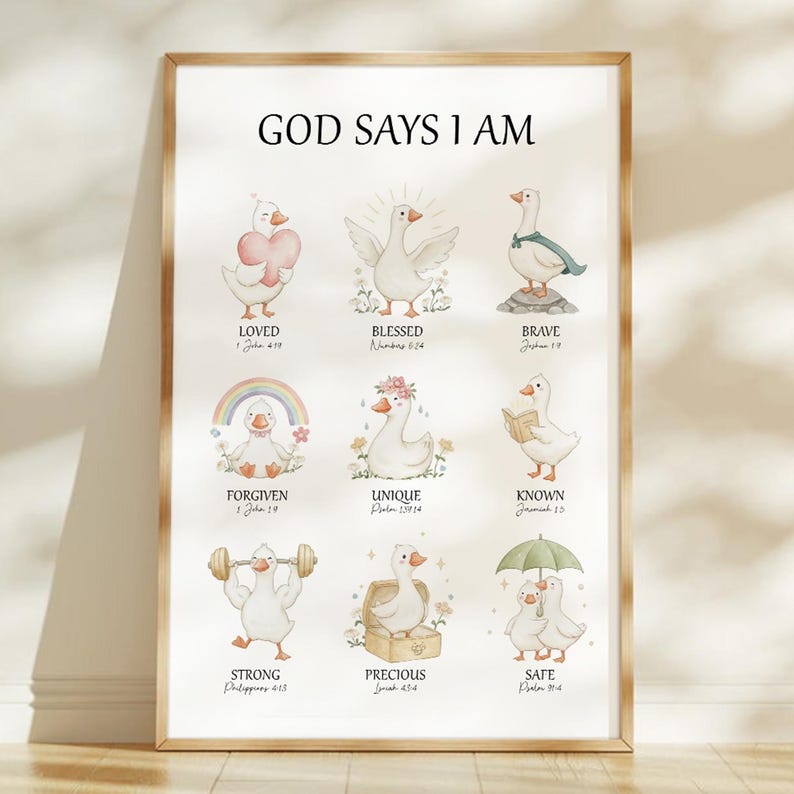 God Says I Am Silly Goose Poster, Bible Verse Room Decor, Scripture ...