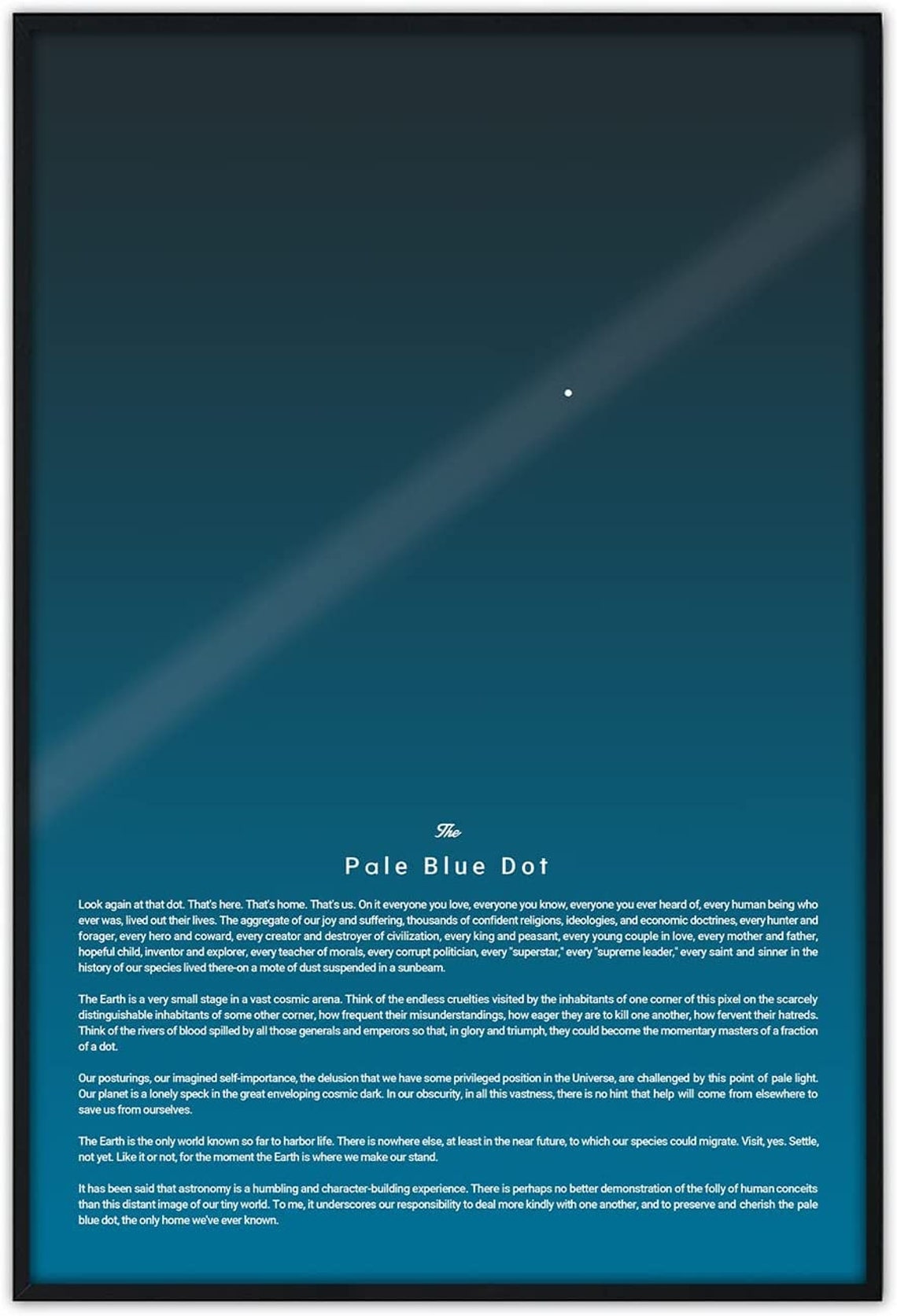The Pale Blue Dot Poster, Inspirational Quote, Astronomy Print, Living ...