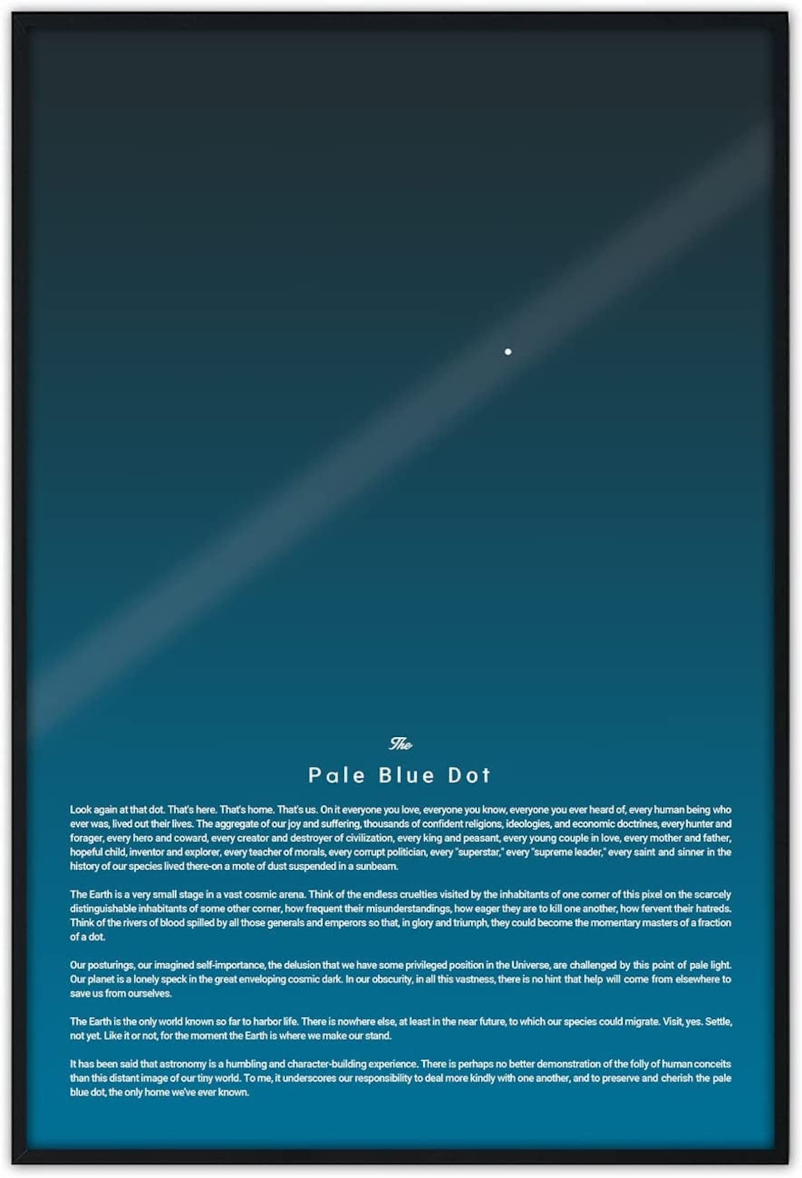 The Pale Blue Dot Poster, Inspirational Quote, Astronomy Print, Living, Astronaut, Planet, Sky ...