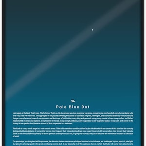 The Pale Blue Dot Poster, Inspirational Quote, Astronomy Print, Living ...