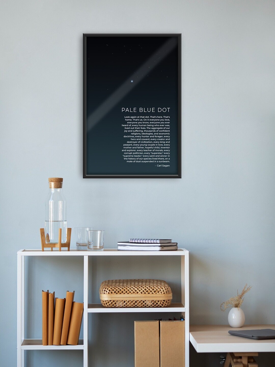 The Pale Blue Dot Poster Unframed, Carl Print Sagan, Astronomy Print ...