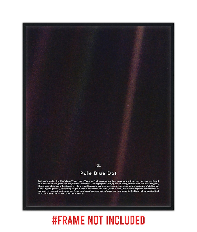 The Pale Blue Dot Poster Unframed, Carl Poster, Deep Space Art, Voyager ...