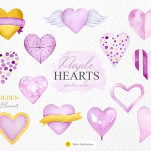 Watercolor Hearts PNG, Commercial Use, Valentine Day, Valentines Heart ...