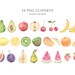 Watercolor Fruit Set. PNG Cliparts Food. Colorful Watercolor Icon ...