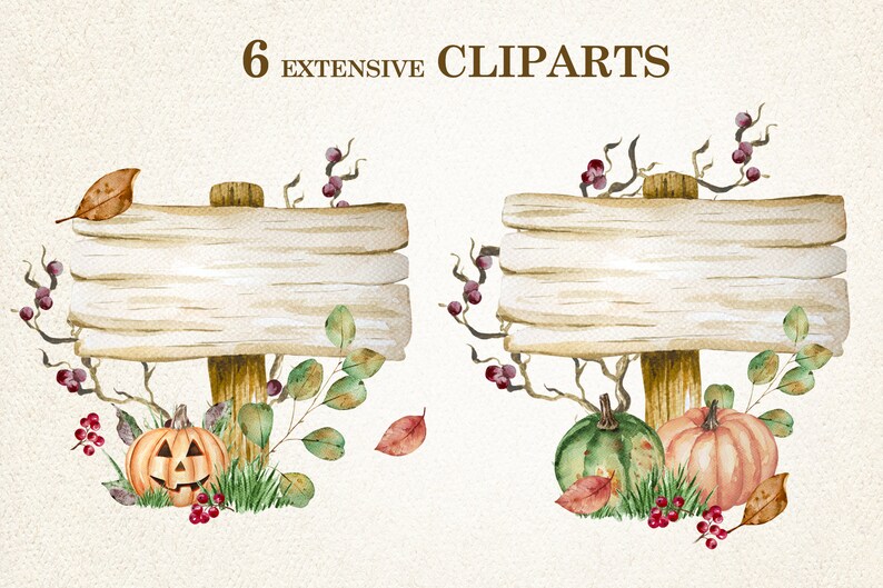 Watercolor Pumpkins Clipart - Fall Clipart - Instant Download - Fall ...
