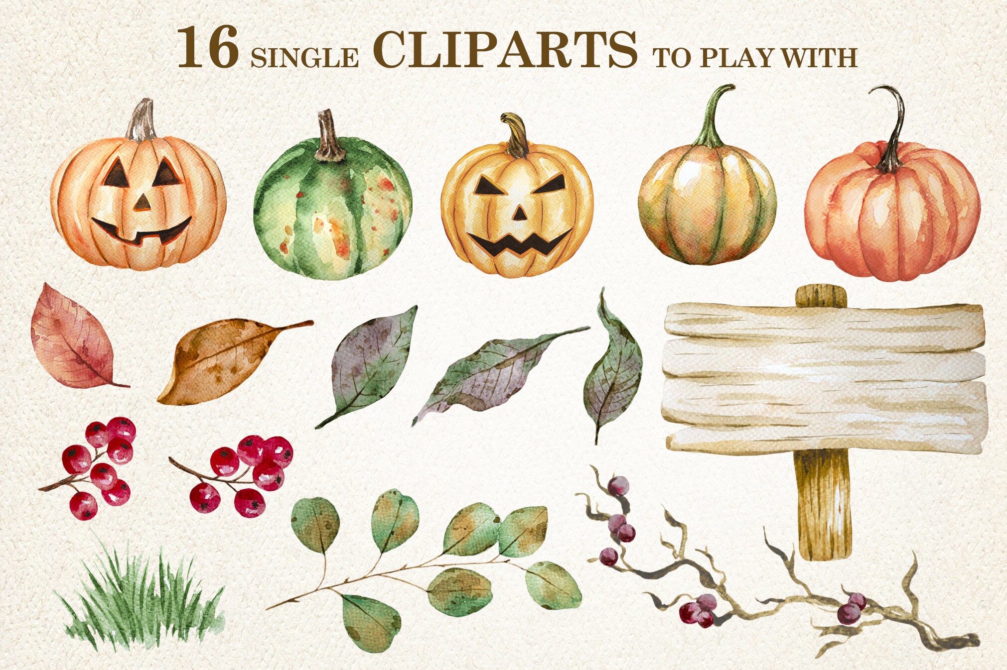 Watercolor Pumpkins Clipart Fall Clipart Instant Download - Etsy
