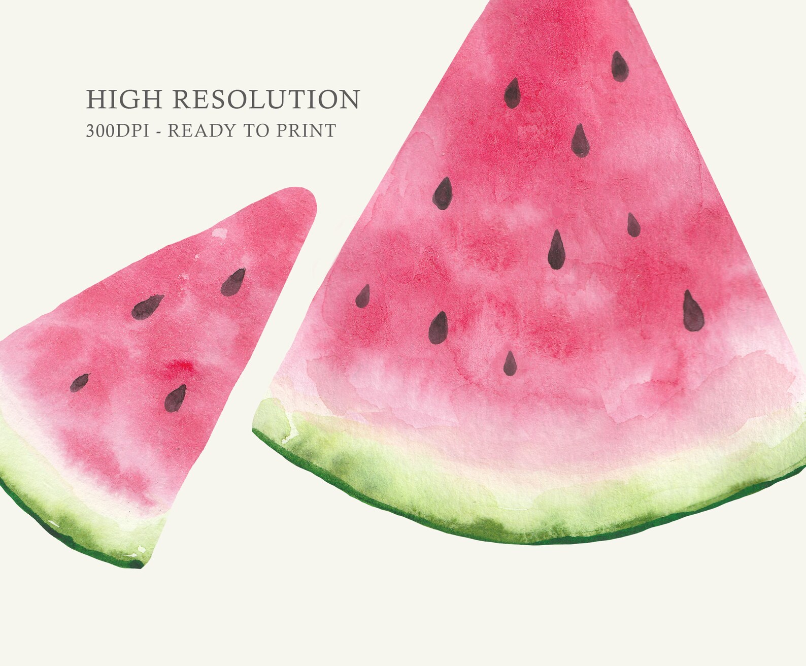 Watercolor Watermelon Cliparts, Digital File, Poster, Card, Tropical ...