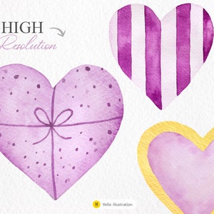 Watercolor Hearts PNG, Commercial Use, Valentine Day, Valentines Heart ...