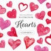 Watercolor PNG Hearts, Red Lovely Clipart, Valentine Decoration ...