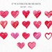 Watercolor PNG Hearts, Red Lovely Clipart, Valentine Decoration ...