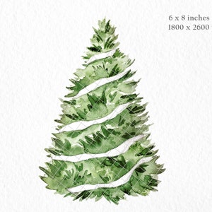 Watercolor Christmas Tree Clipart PNG Winter Holiday Clipart Digital ...