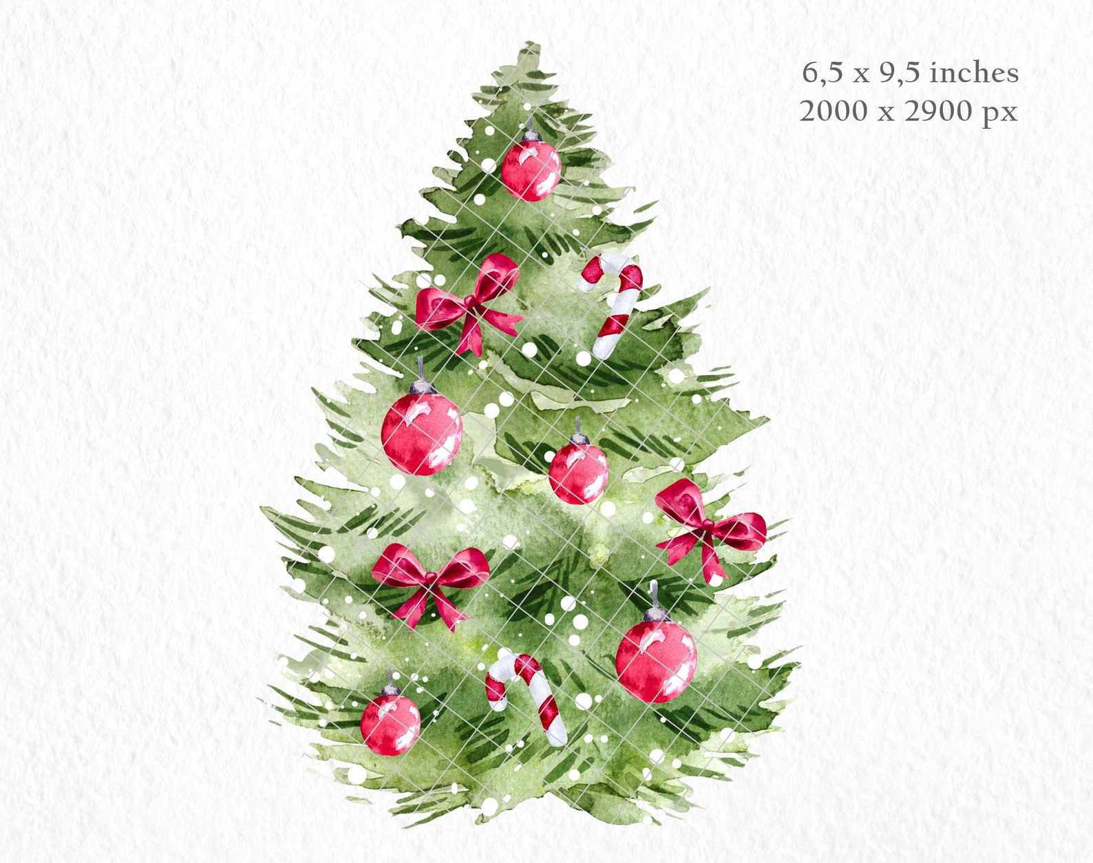 Watercolor Christmas Tree Clipart PNG Winter Holiday Clipart Digital ...