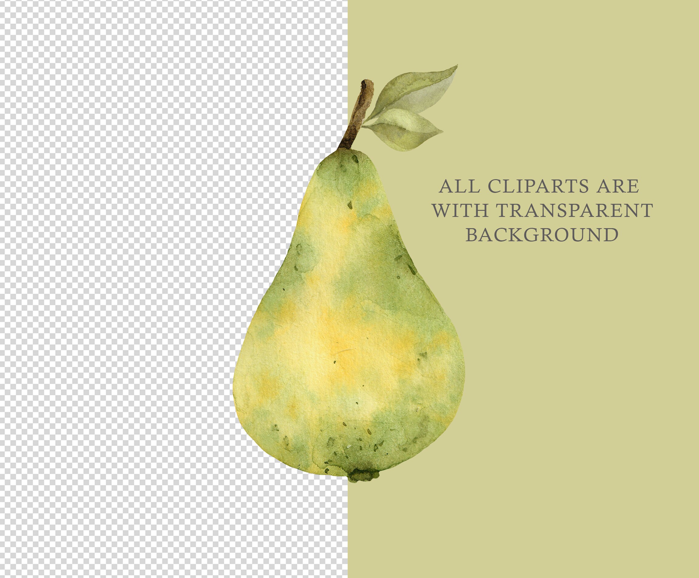 Watercolor Fruit Set. PNG Cliparts Food. Colorful Watercolor Icon ...