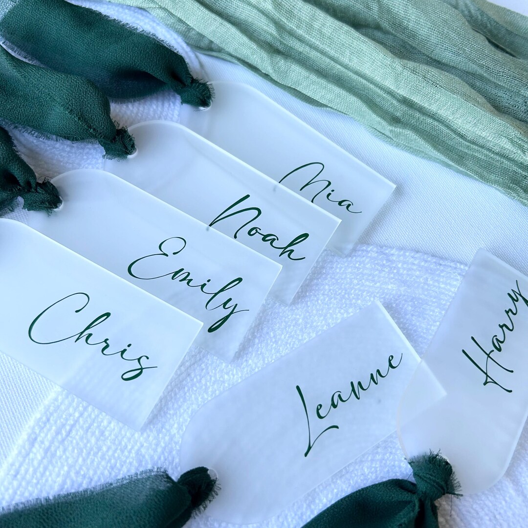 Personalised Acrylic Name Tags | Place Settings | Name Tags | Table ...