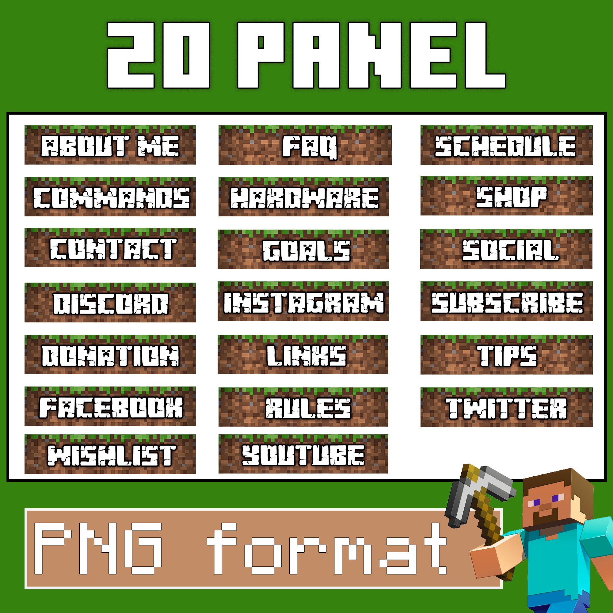 Minecraft Stream Package for Livestream, Twitch - Etsy