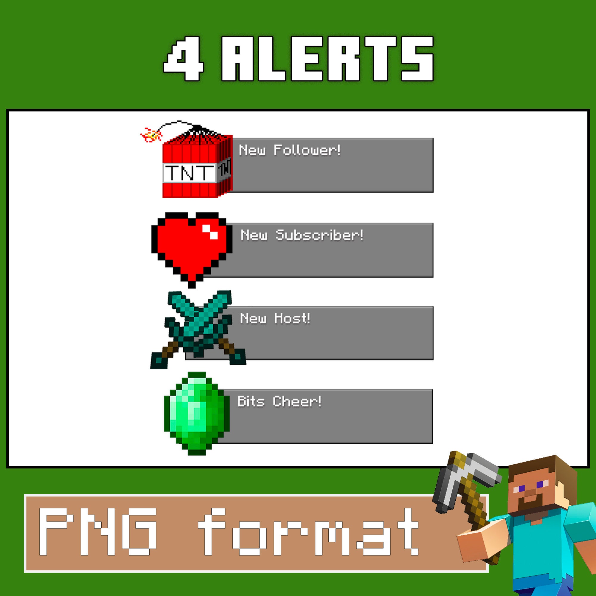 Minecraft Stream Package for Livestream, Twitch - Etsy