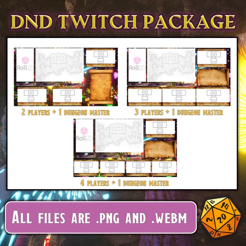 Twitch Overlays Package for Livestream Dungeons and Dragons, Fantasy ...