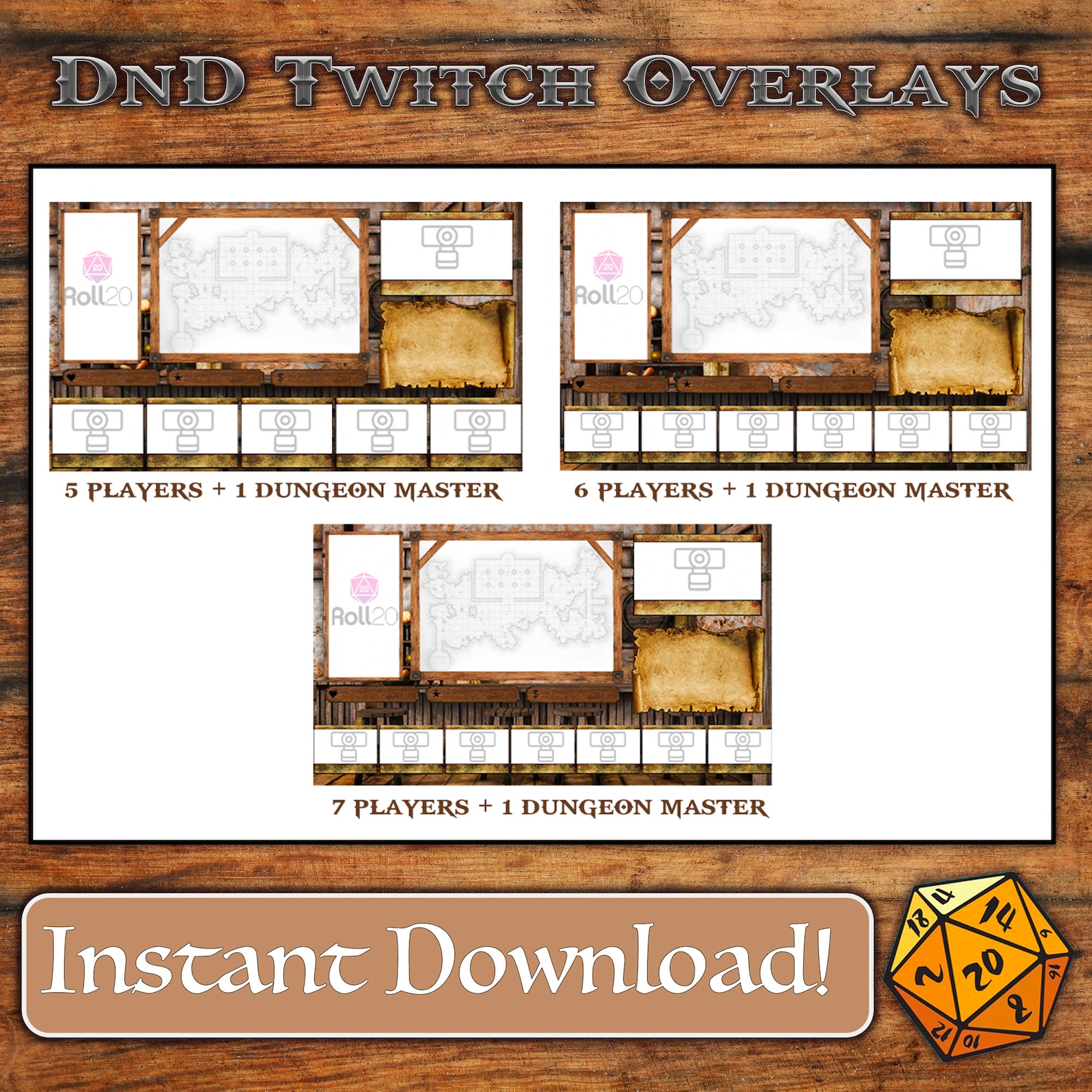 Twitch Overlays Package for Livestream Dungeons and Dragons - Etsy