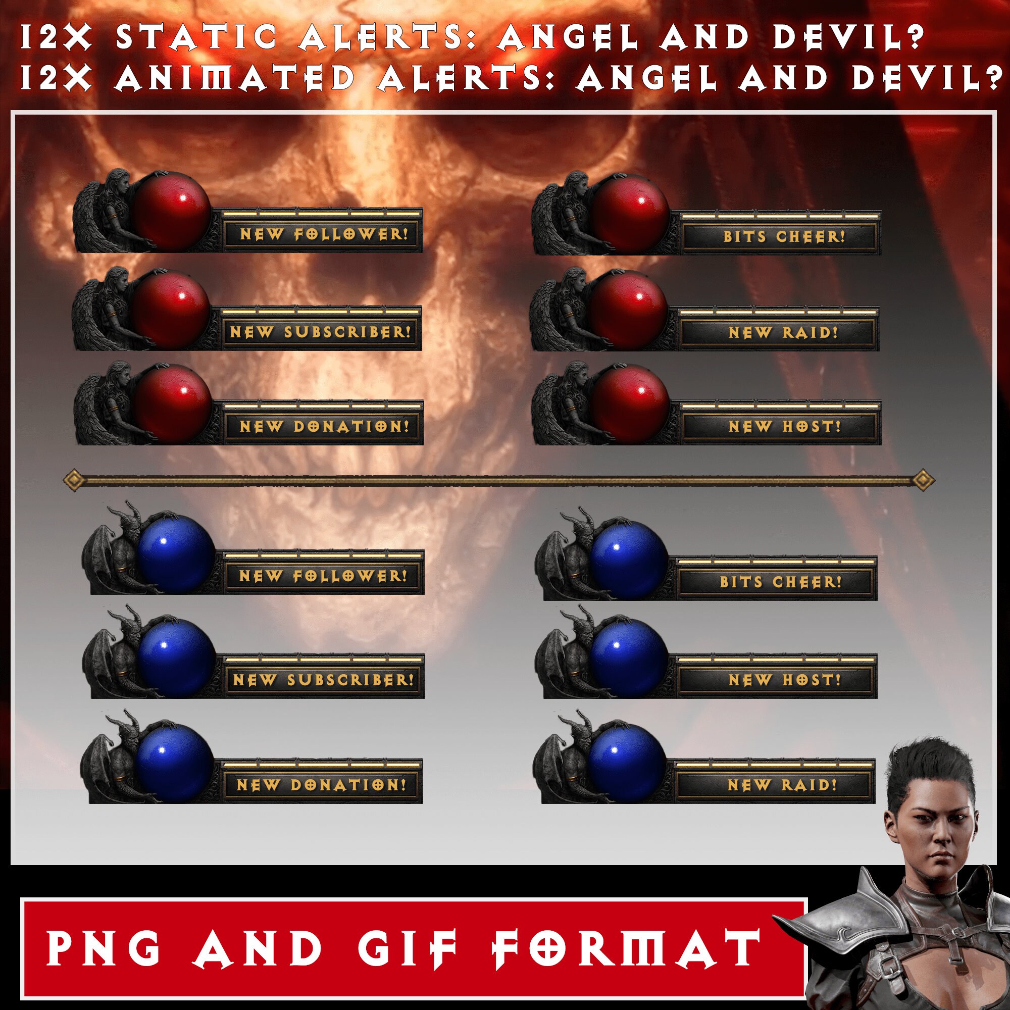 Diablo Fantasy Goth Stream Package for Livestream, Twitch - Etsy