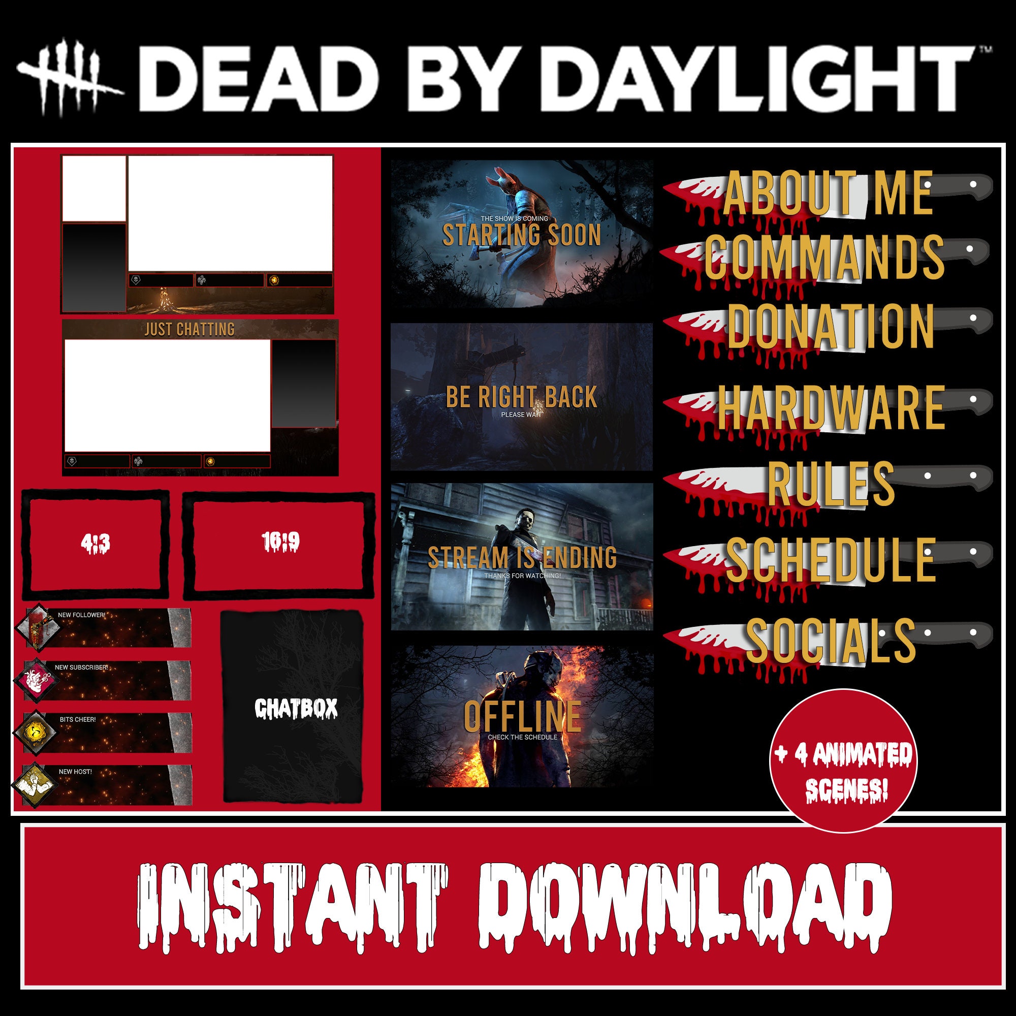 Horror | Dead by Daylight | Stream Package for Livestream, Twitch - Etsy