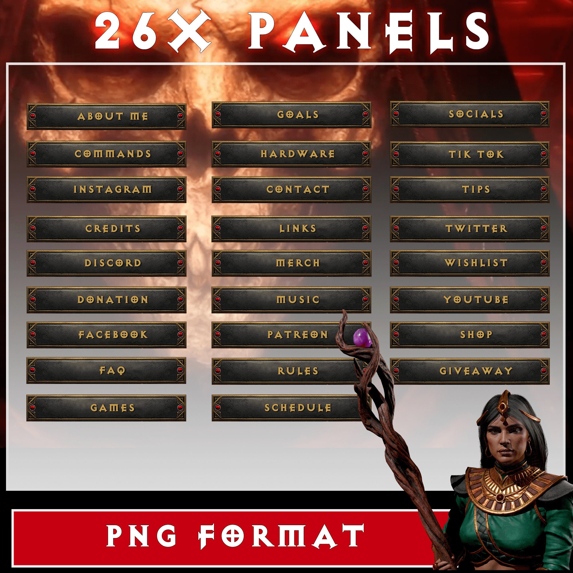 Diablo Fantasy Goth Stream Package for Livestream, Twitch - Etsy