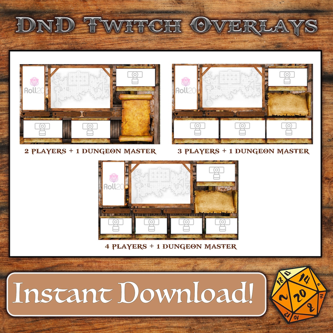 Twitch Overlays Package for Livestream Dungeons and Dragons - Etsy