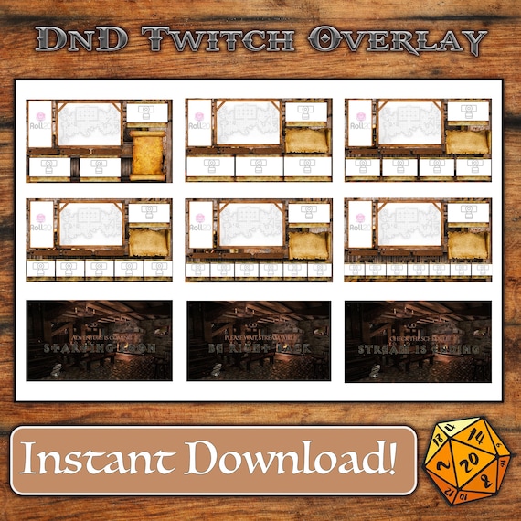Twitch Overlays Package for Livestream Dungeons and Dragons | Etsy