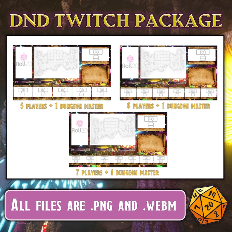 Twitch Overlays Package for Livestream Dungeons and Dragons, Fantasy ...