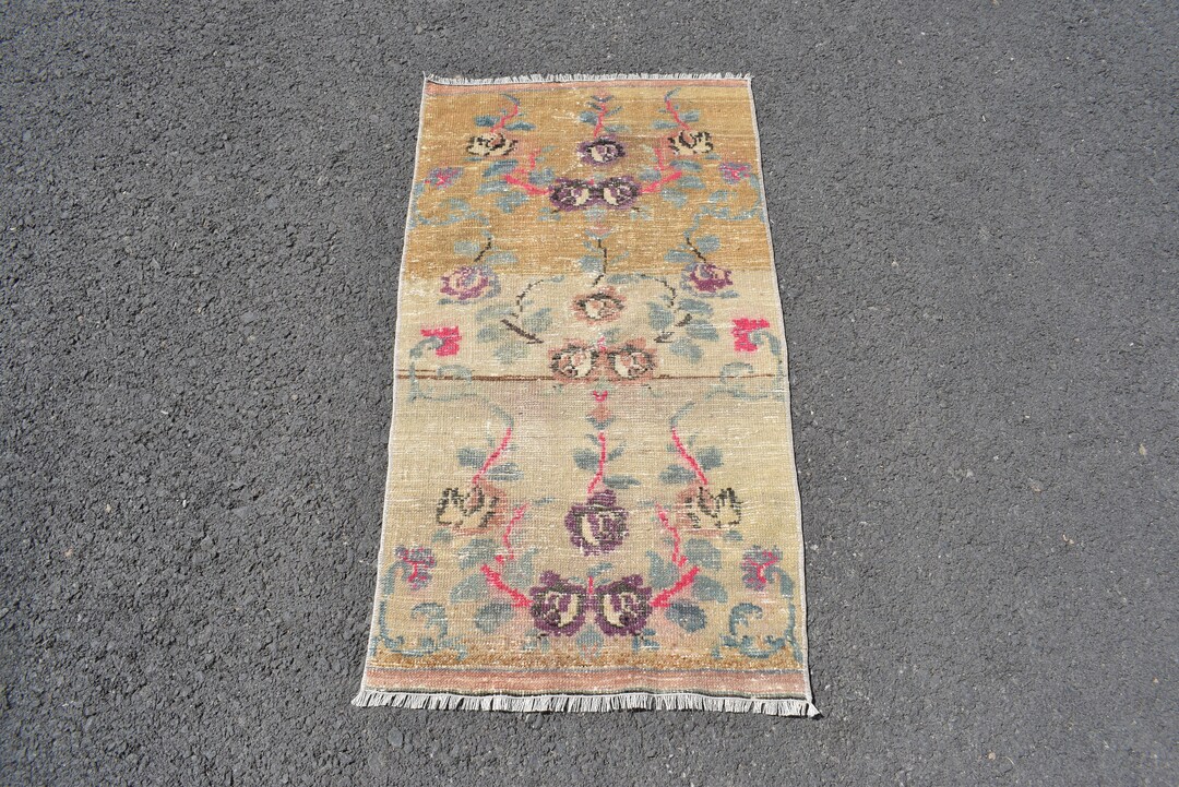 2x4 Vintage Rug, Hand Made Rug, Oushak Small Rug, 2x4 Turkish Rug ...