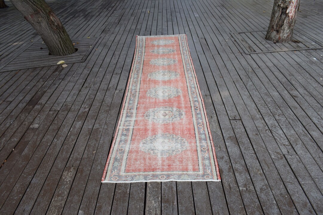 3x11 Vintage Rug, Hand Made Rug, Hallway Runner Rug, 3x11 Oushak Rug ...