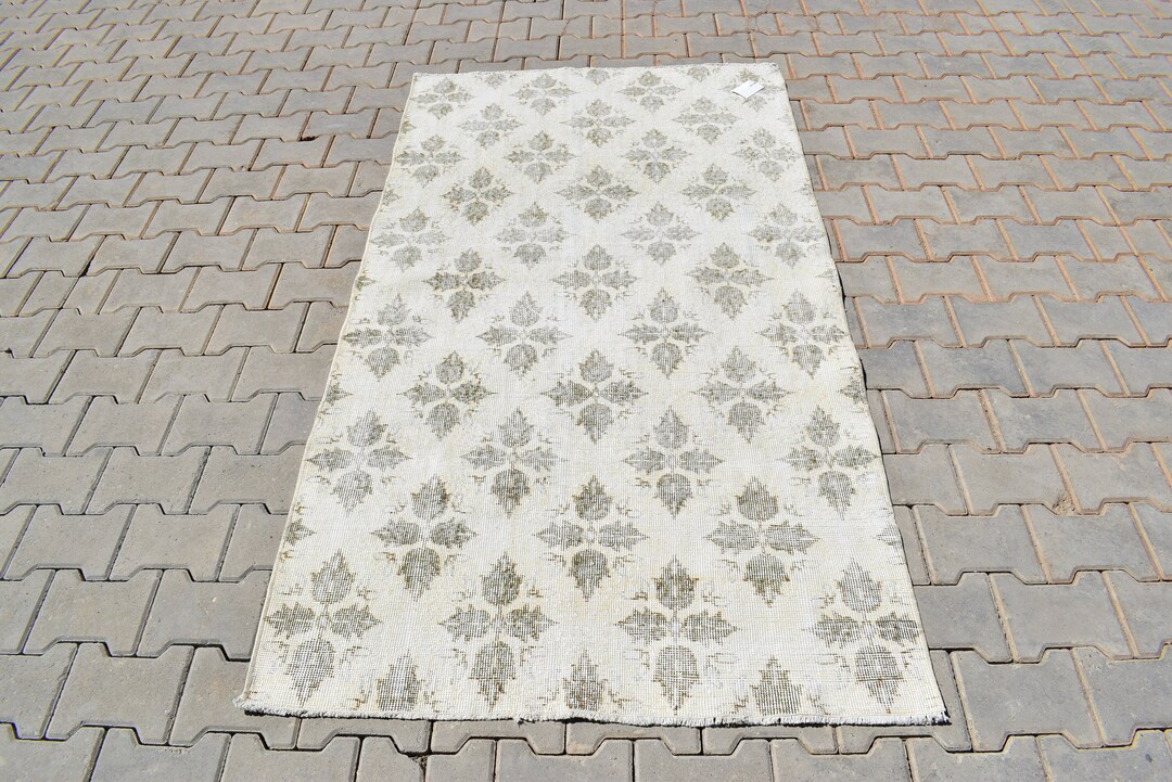 3x6 Faded Green Rug,small Rug,3'54"×6'43" Ft,midcentury Rug,3x6 Vintage ...