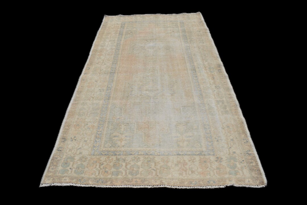 4x8 Vintage Pastel Rug, Soft Hand Made Wool Rug, Oushak Area Rug, 4x8 ...