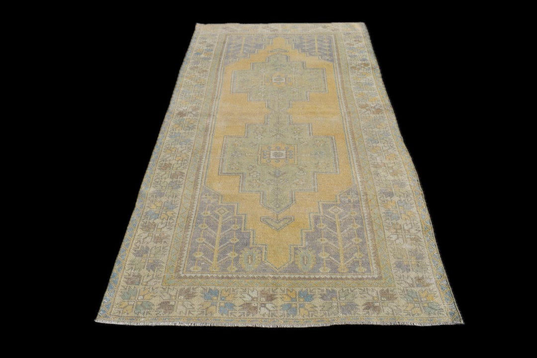 4x8 Vintage Area Rug, Hand Made Wool Rug, 4x8 Oushak Rug, 4x8 Anadol ...