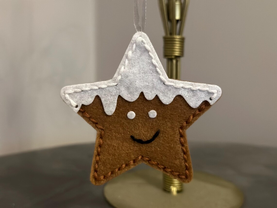 Christmas Tree Decorations, Gingerbread Star, 3" Tall Felt Die Cut - Etsy