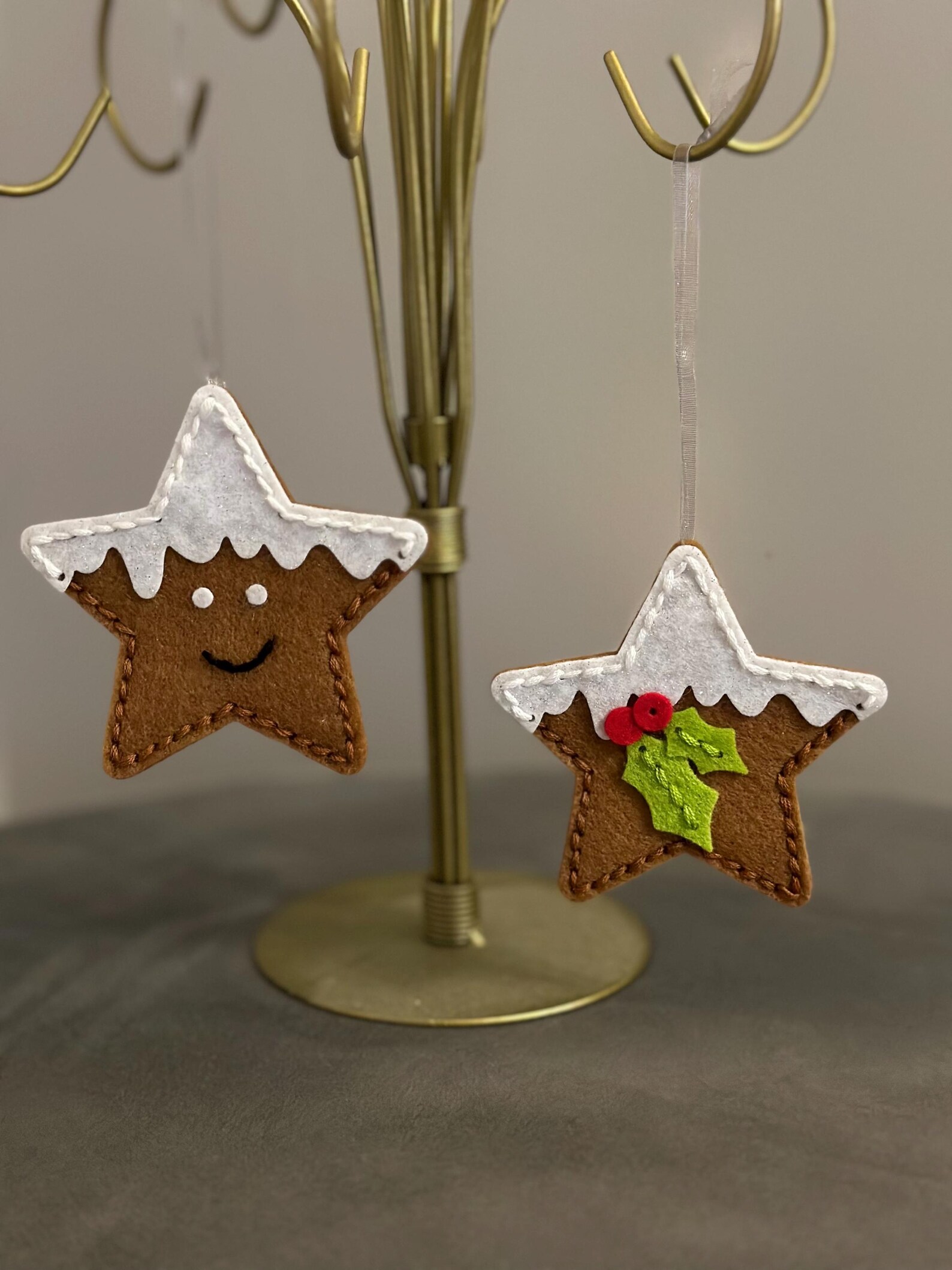 Christmas Tree Decorations, Gingerbread Star, 3" Tall Felt Die Cut - Etsy