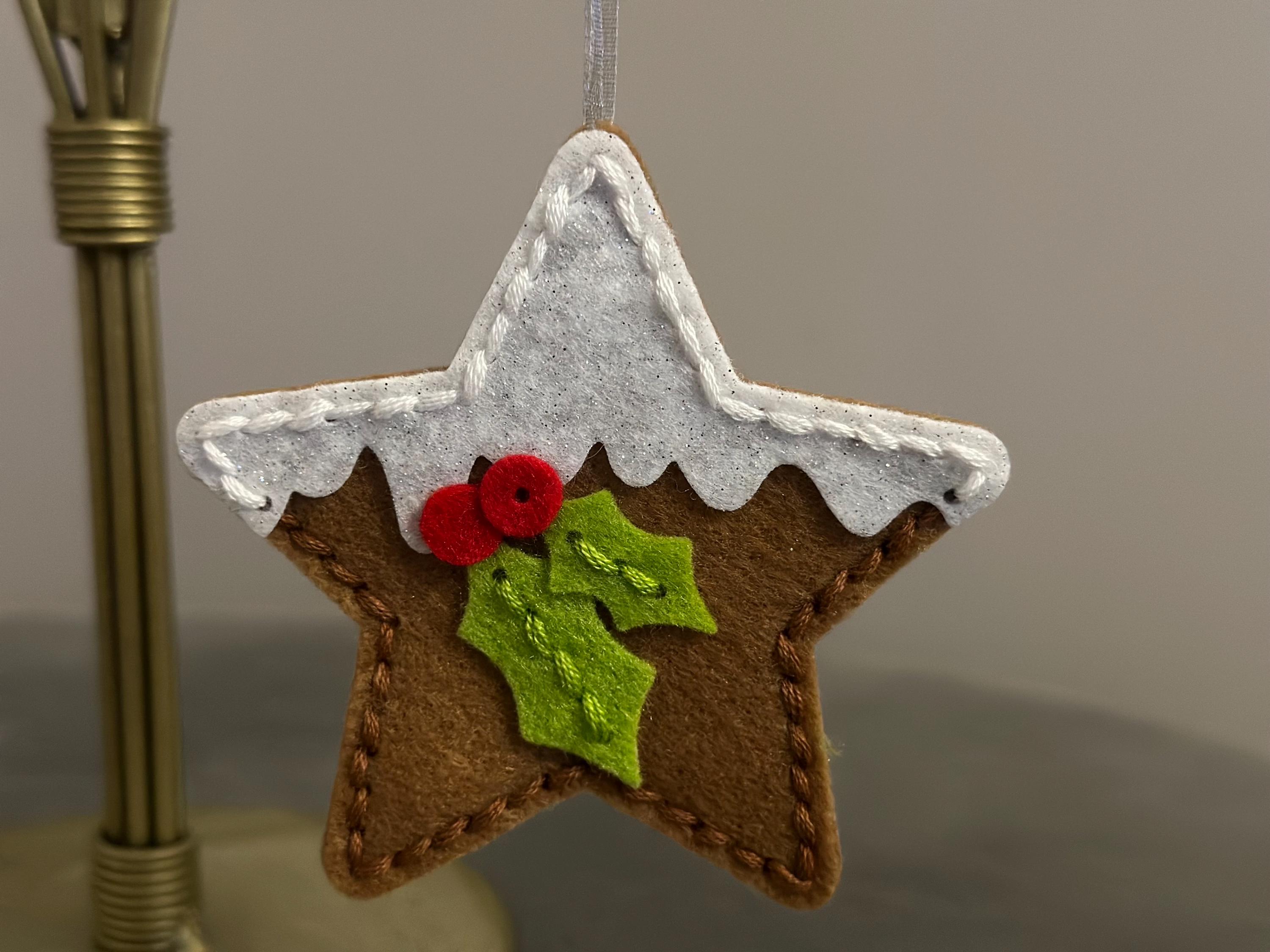 Christmas Tree Decorations, Gingerbread Star, 3" Tall Felt Die Cut - Etsy