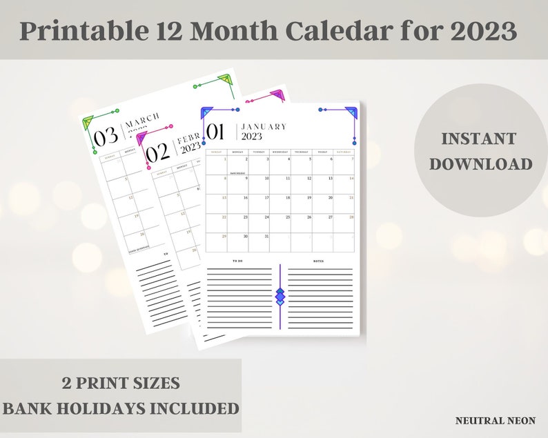 Printable 2023 Calendar With To Do List Notes Desk Etsy Printable 2023 Calendar With To Do List Notes Desk Etsy