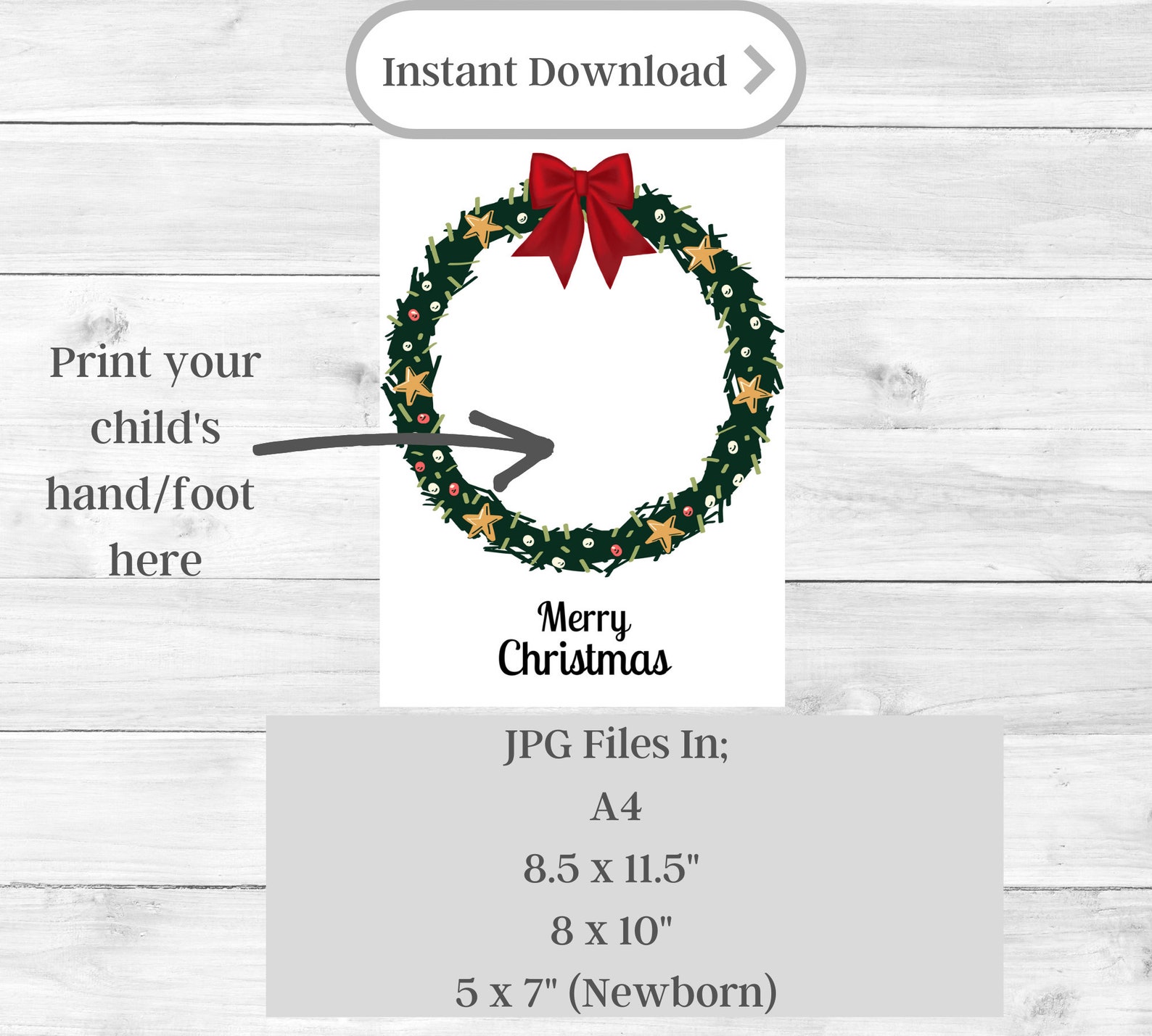 Christmas Handprint Footprint Crafts, Printable Handprint Art, Daycare ...