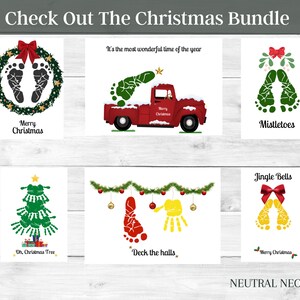 Christmas Handprint Footprint Crafts, Printable Handprint Art, Daycare ...