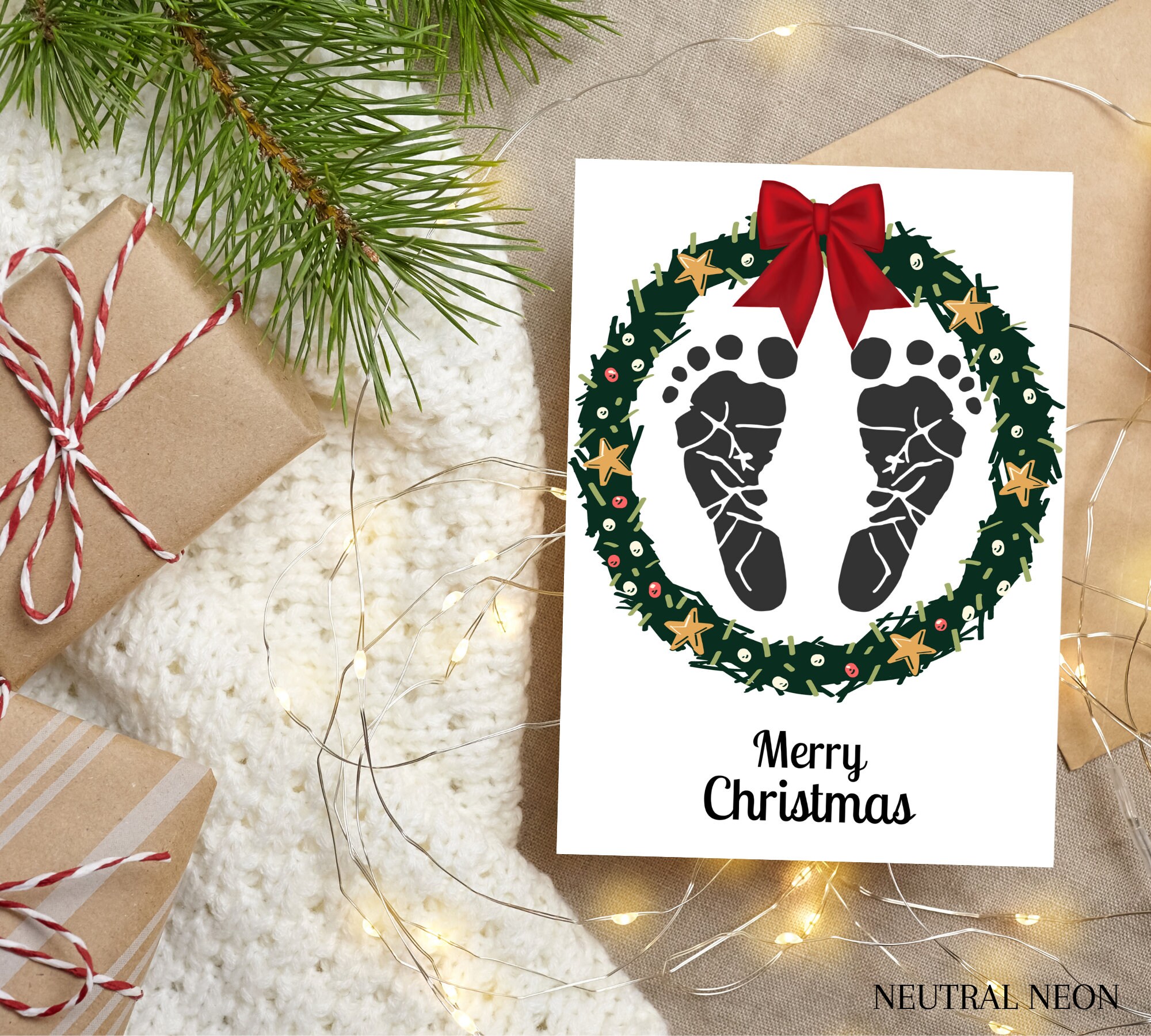 Christmas Handprint Footprint Crafts, Printable Handprint Art, Daycare ...