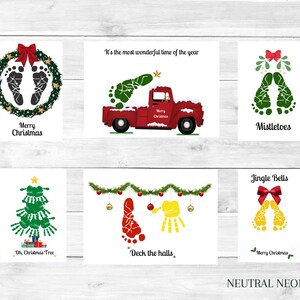 Christmas Handprint Footprint Crafts Bundle, Printable Handprint Art ...