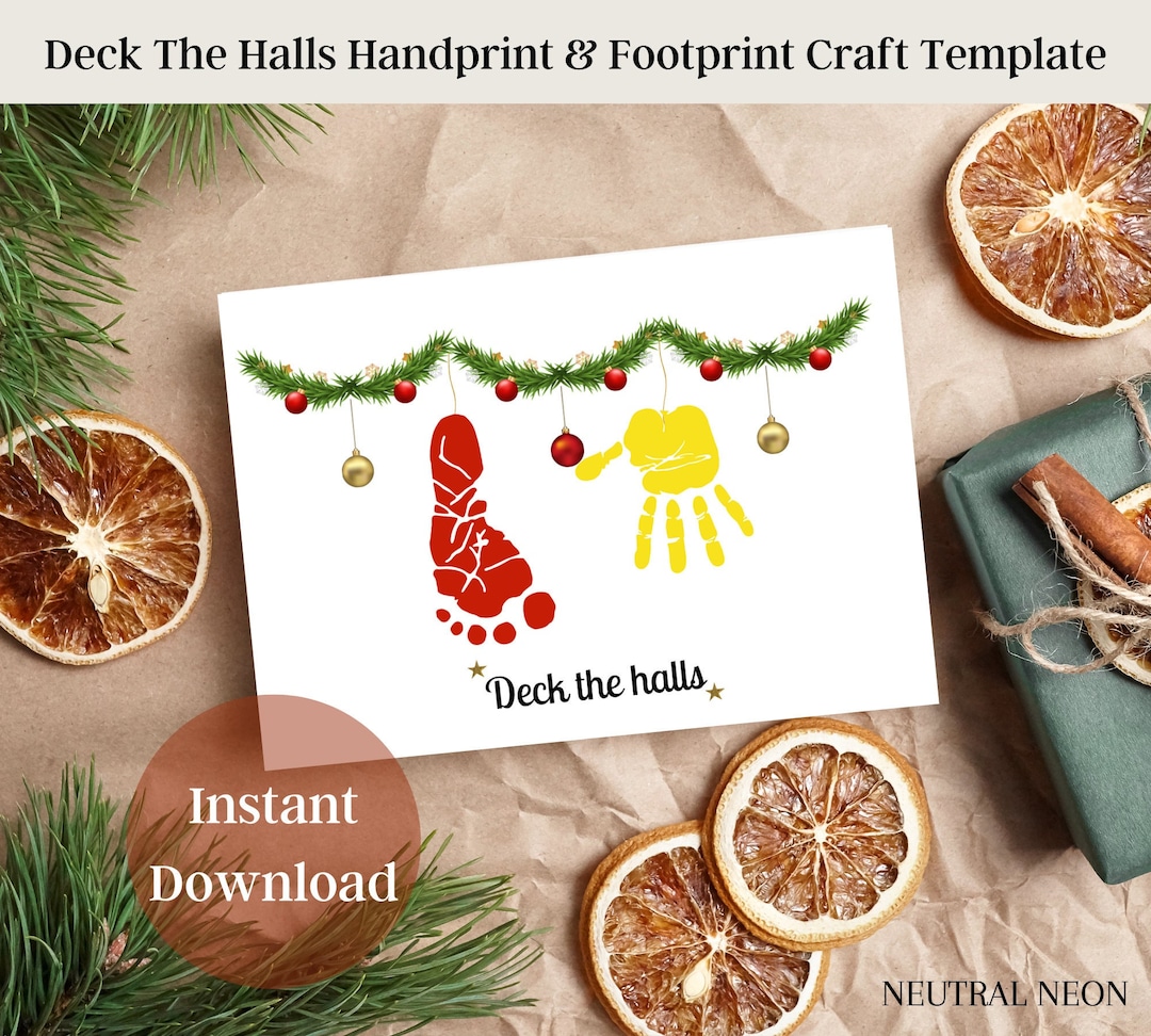 Christmas Handprint Footprint Crafts, Printable Handprint Art, Daycare ...