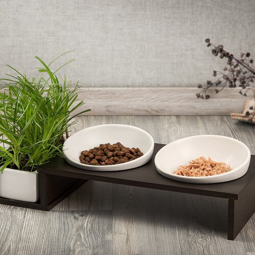 Food Bar cat Diner Hard Fiber Wooden Frame in Dark | Etsy