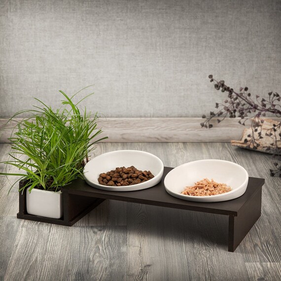 Food Bar cat Diner Hard Fiber Wooden Frame in Dark | Etsy