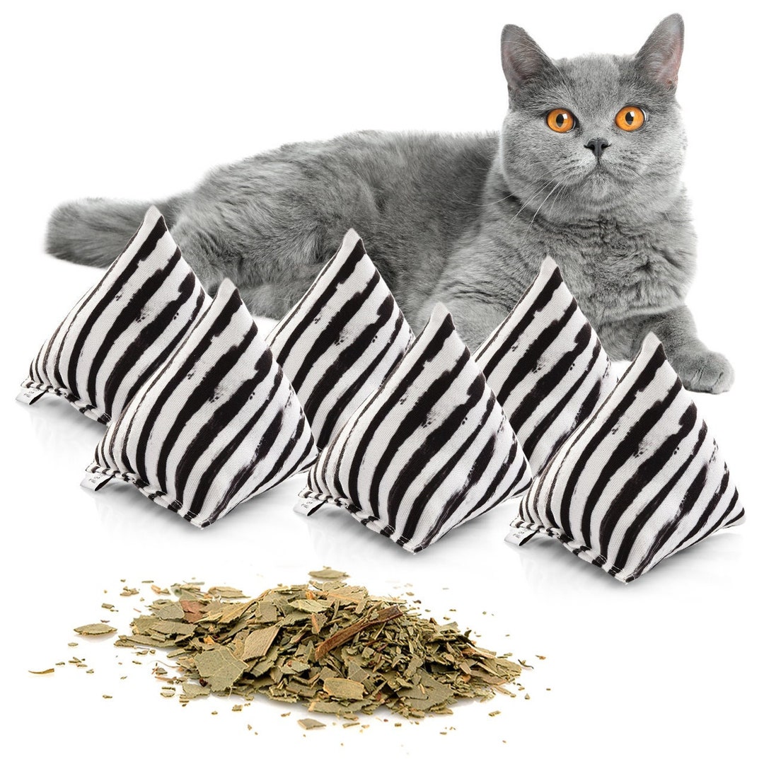 Set of 6 Cuddly Pyramid XL zebra With Catnip - Etsy