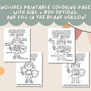 Armor of God Coloring Pages & Lesson Plan: Christian Kids Bible ...