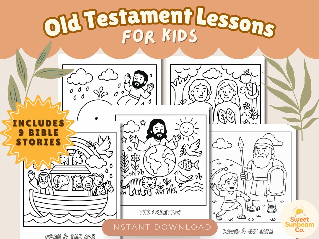 Old Testament Bible Story Coloring Pages: Kids' Faith Lessons PDF ...