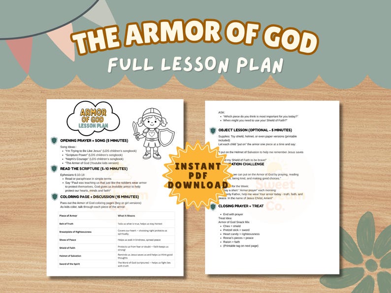 Armor of God Coloring Pages & Lesson Plan: Christian Kids Bible ...