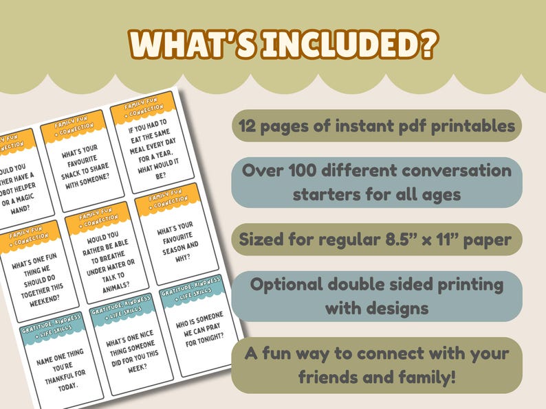 Christian Family Conversation Cards: Faith-based Dinner Questions (PDF ...