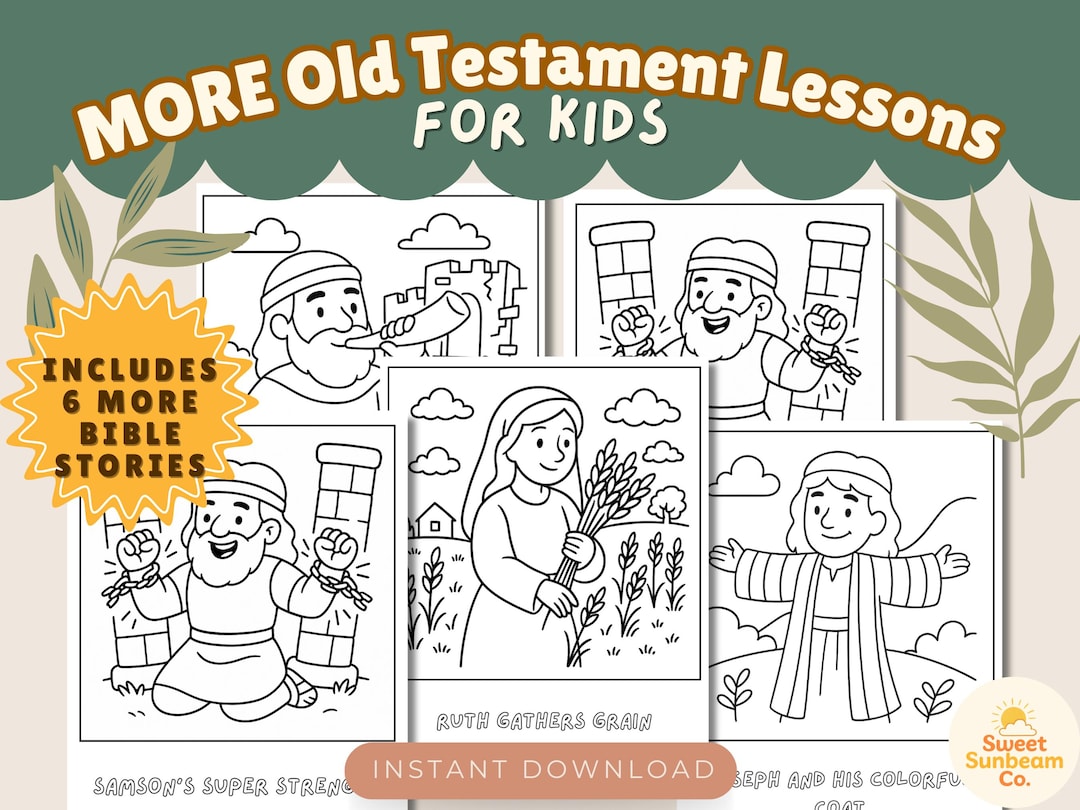 Old Testament Bible Story Coloring Pages: Sunday School Lessons (PDF ...